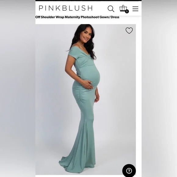 Pinkblush | Dresses | Pinkblush Mint Off Shoulder Wrap Maternity ...